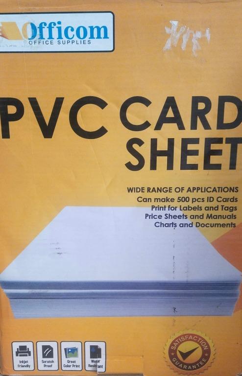 OFFICOM PVC ID Card Sheet A4 Printable Card Sheet Free Size for Bagtag ...