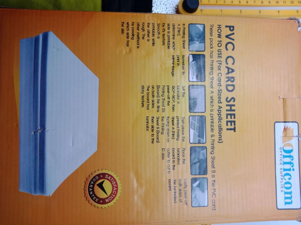 OFFICOM PVC ID Card Sheet A4 Printable Card Sheet Free Size for Bagtag ...
