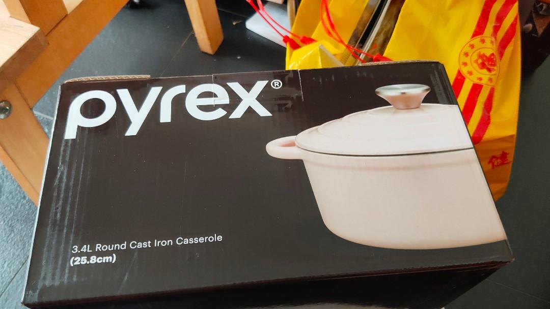 Pyrex 3.4L Cast Iron Casserole, Furniture & Home Living, Kitchenware ...