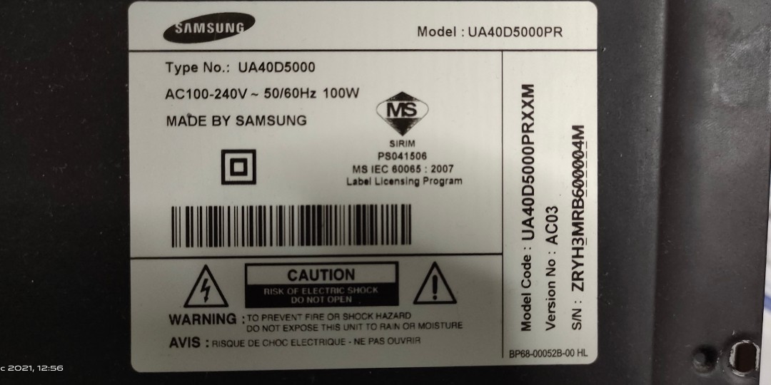 Samsung UA40D5000 powerboard, TV & Home Appliances, TV & Entertainment, Media Streamers & Hubs ...