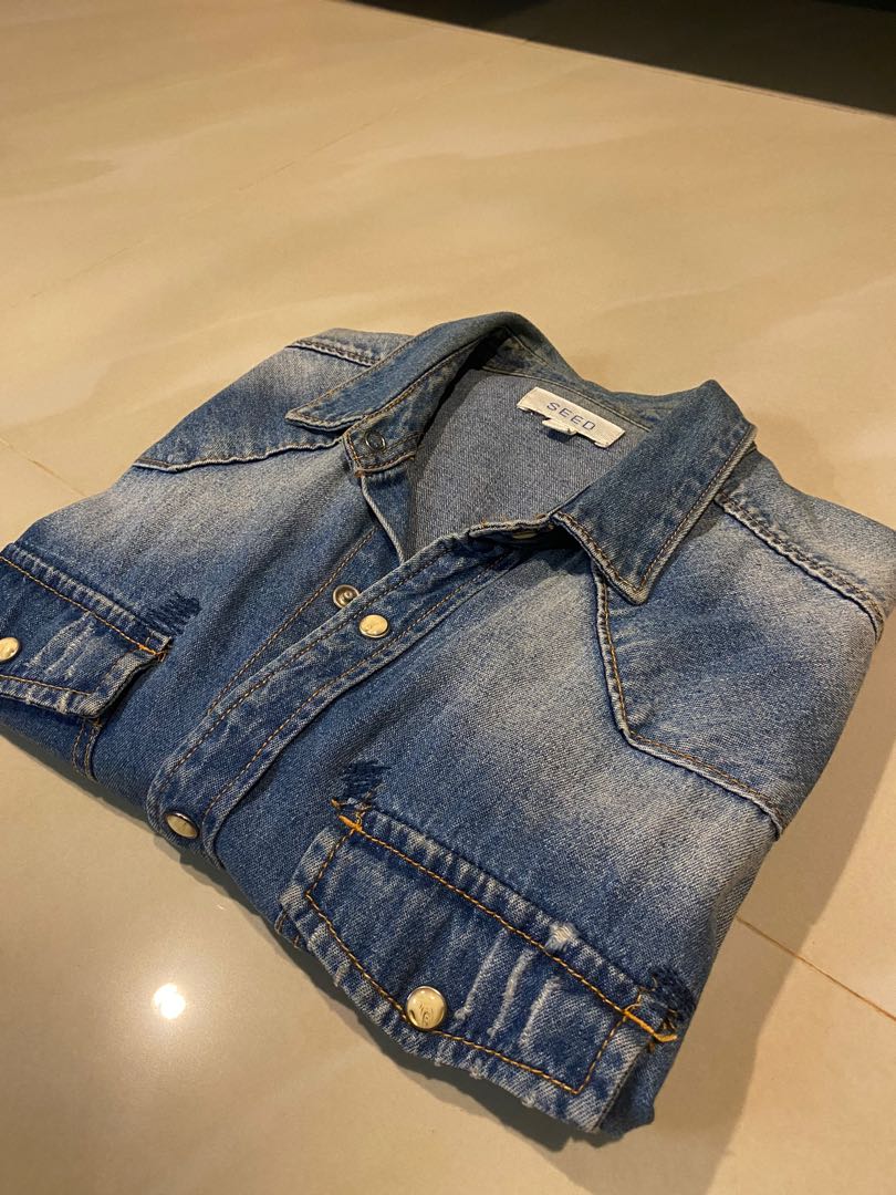 SEED Denim Jacket, Men's Fashion, Tops & Sets, Formal Shirts on Carousell