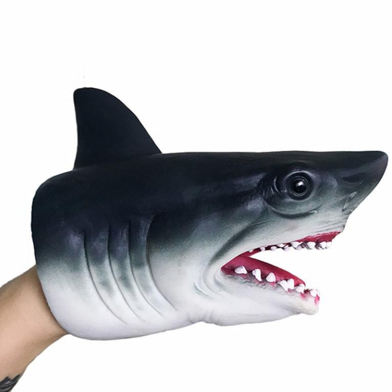 Simulation Realistic Shark Hand Puppet Soft Plastic Mouth Deformation ...