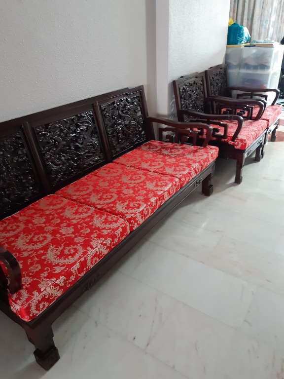 Solid Rosewood Chinese Sofa Set, Furniture & Home Living, Furniture ...
