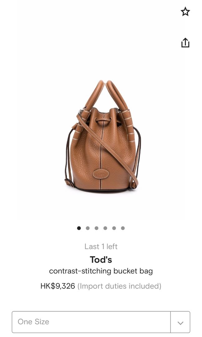 TOD’S BUCKET BAG IN LEATHER MINI - BROWN 全新, 名牌, 手袋及銀包 - Carousell