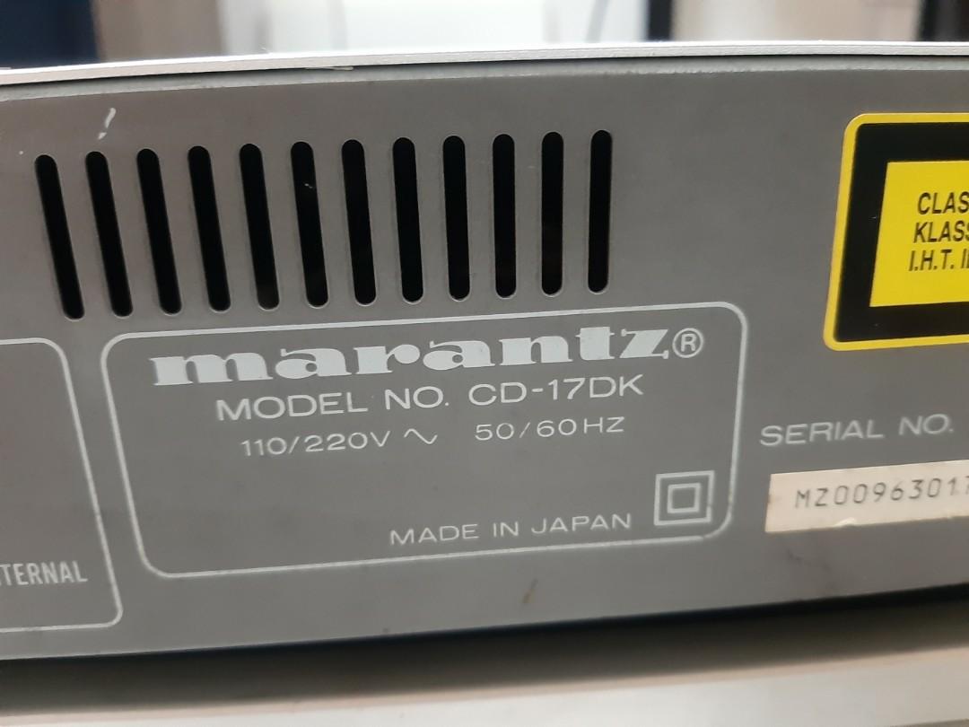 日本製 Marantz 經典CD播放器 CD-17DK (CD-17D) CD播放機 HIFI CD機 cd player 播放機 播放器 馬蘭士 cd播放, 書籍、休閒與玩具, 樂器、音樂 ...