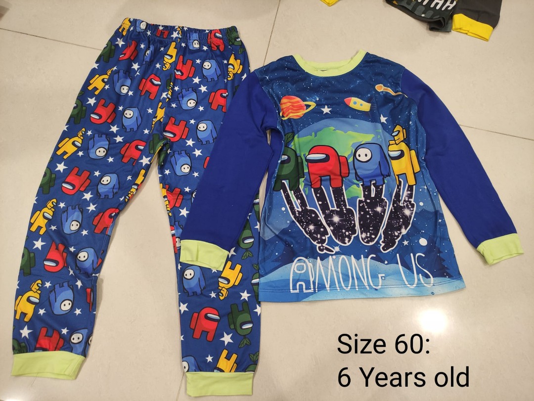 Among Us Long Sleeve Children Pyjamas, Babies & Kids, Babies & Kids ...