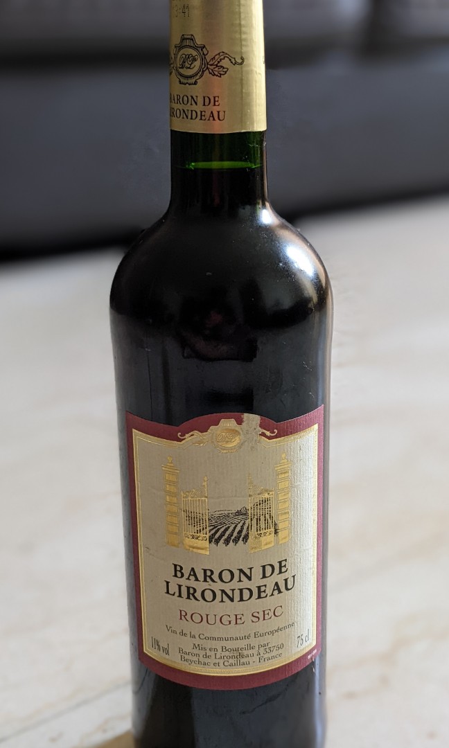 Baron de Lirondeau Rouge Sec, Food & Drinks, Alcoholic Beverages on ...