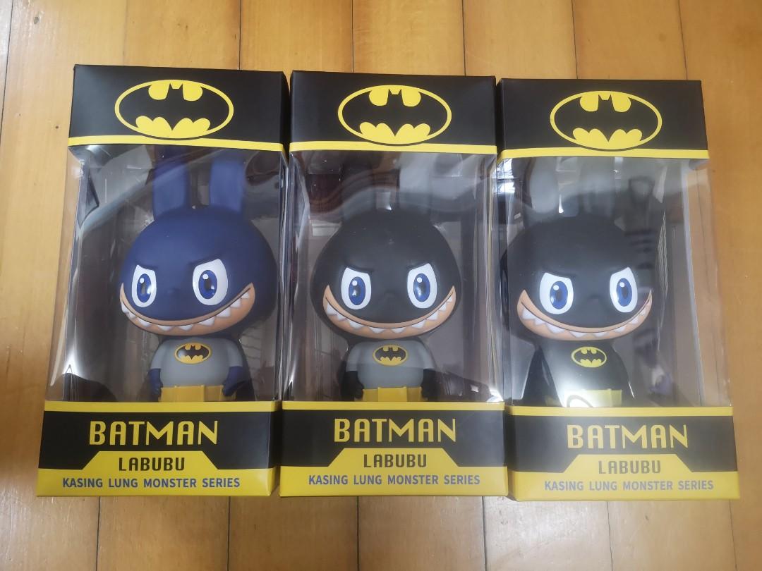 Labubu batman 藍灰黑 3隻一套 how2work, 興趣及遊戲, 玩具 & 遊戲類 - Carousell
