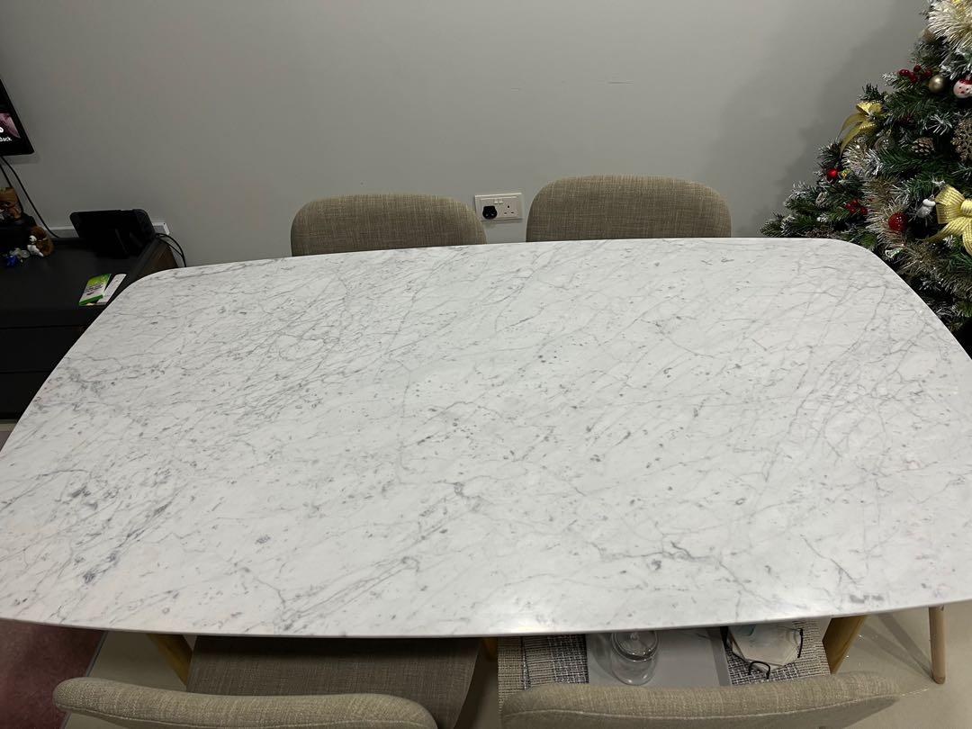 Castlery Marble dining table, Furniture & Home Living, Furniture ...