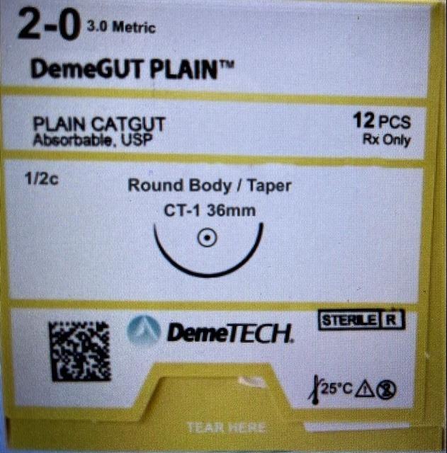 DemeGut Catgut Chromic 1 CT-1 needle, Health & Nutrition, Medical ...