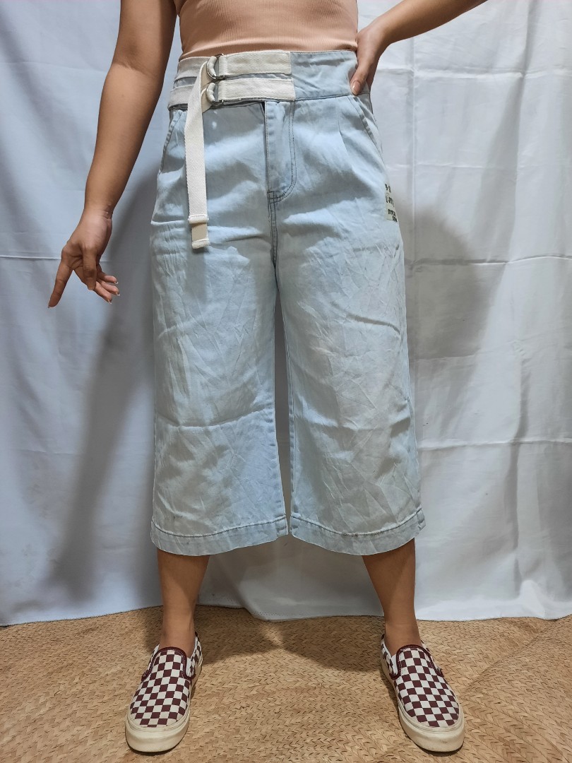 Denim Squarepants, Women's Fashion, Bottoms, Jeans on Carousell