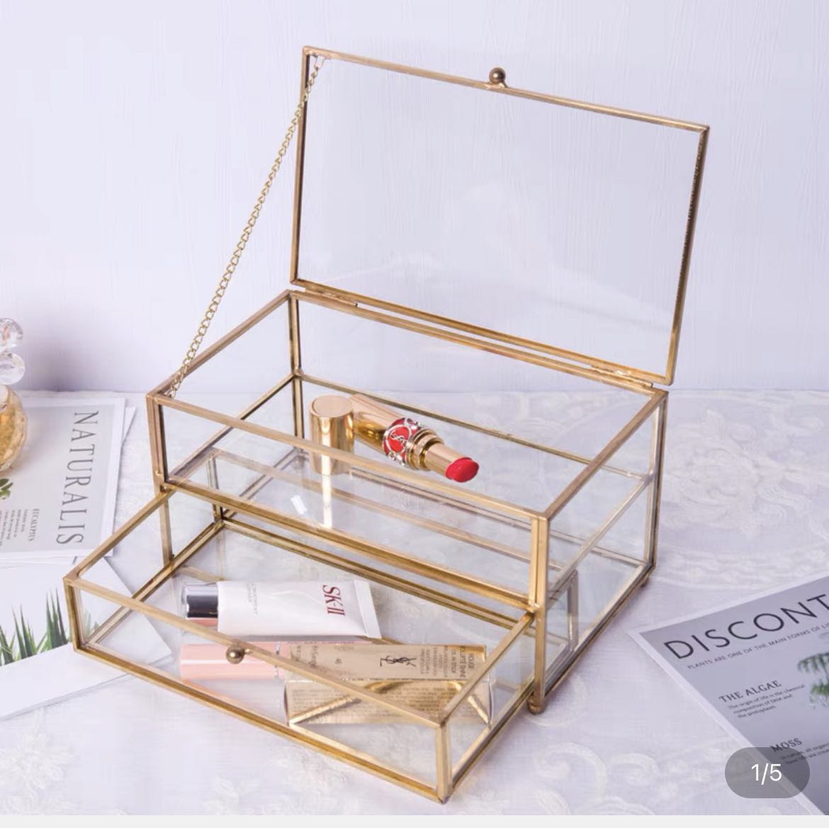 Geometric transparent gold box, Furniture & Home Living, Home Decor ...