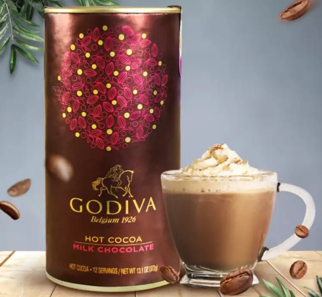 Godiva牛奶朱古力可可粉372g, 嘢食 & 嘢飲, 包裝食物&即食食物 - Carousell
