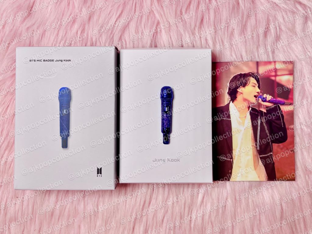 hybe insight: bts mic badge with jungkook random photocard, Hobbies ...