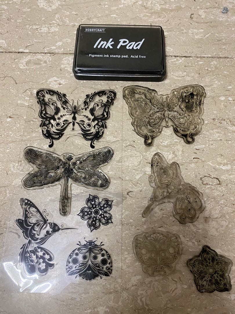 Ink pad/ rubber stencil, Hobbies & Toys, Art & Prints on Carousell