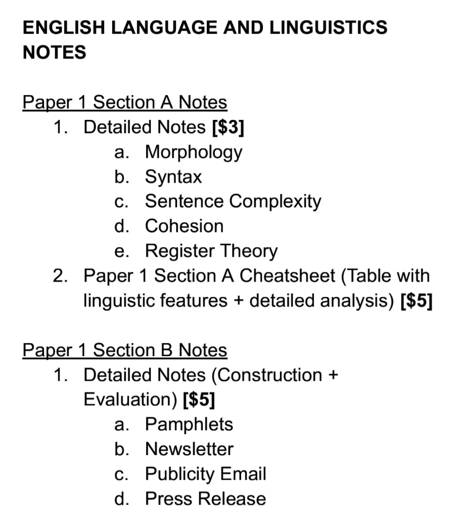 JC H2 ELL Notes, Hobbies & Toys, Books & Magazines, Assessment Books on ...