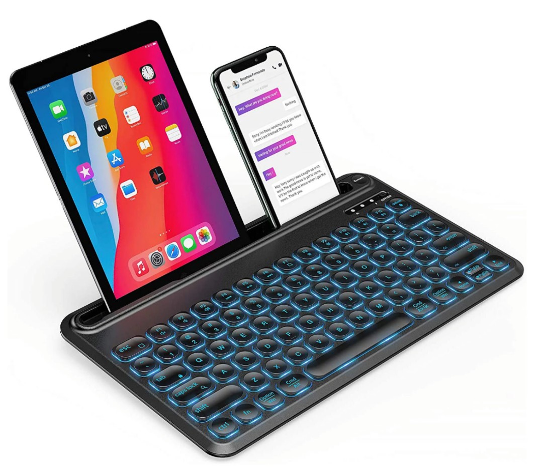 Jelly Comb 7-Color Rechargeable Backlit Wireless Bluetooth Keyboard ...