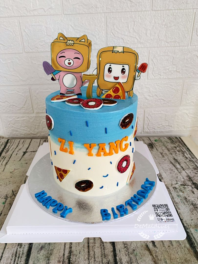 lankybox Birthday Cake, Food & Drinks, Homemade Bakes on Carousell