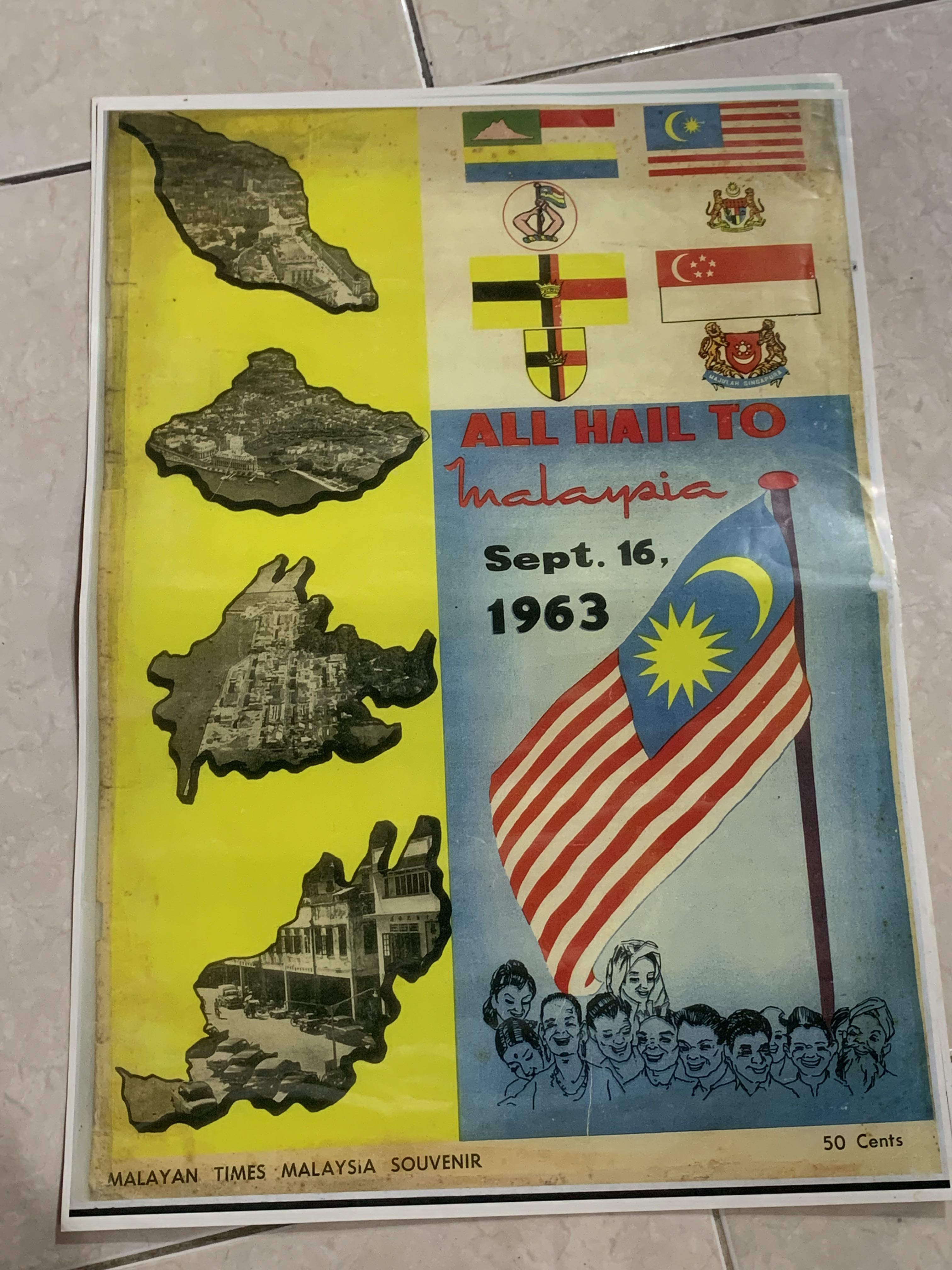 Malaysia Merdeka 1963 A3 Poster Reprint, Hobbies & Toys, Collectibles ...