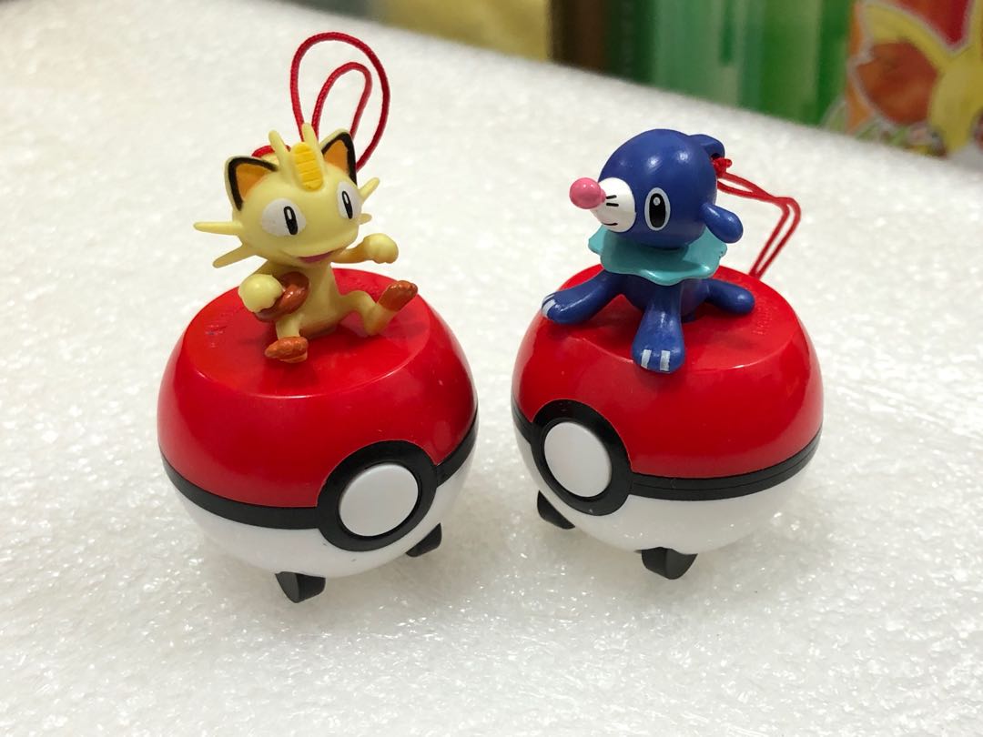 Nintendo Pokemon Pullback Toy Meowth and Poplio on Pokeball car # ...