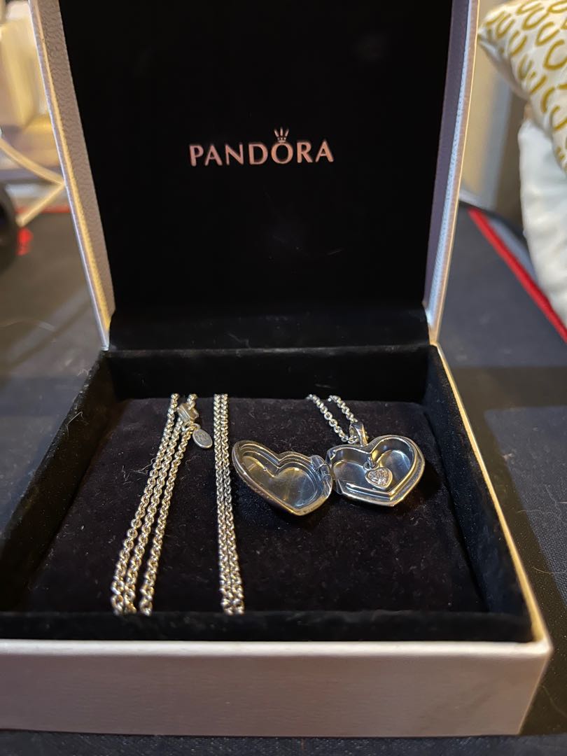 Pandora locket heart necklace - authentic - negotiable, Women's Fashion ...