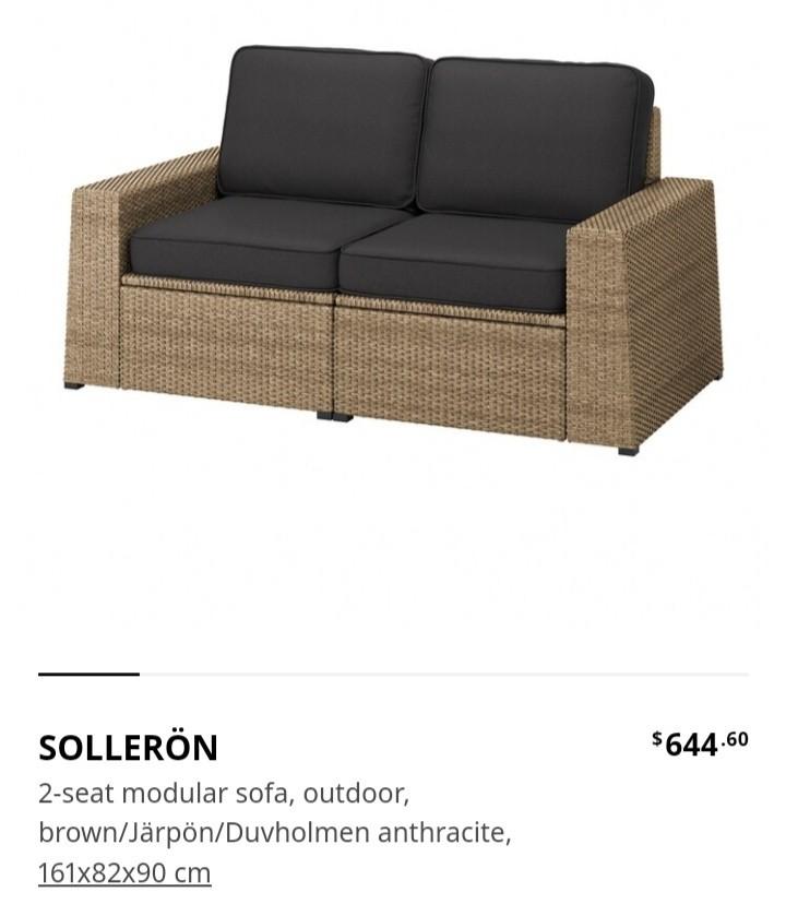 Solleron Ikea Outdoor Couch with storage, Furniture & Home Living ...