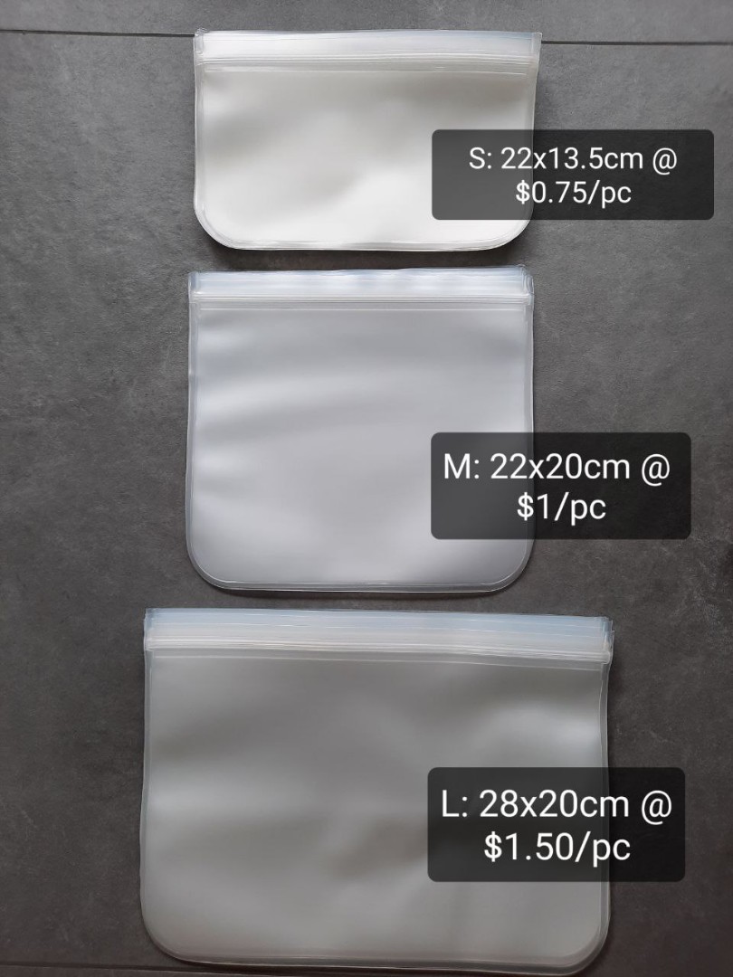Reusable silicon zip lock bags, Furniture & Home Living, Home ...