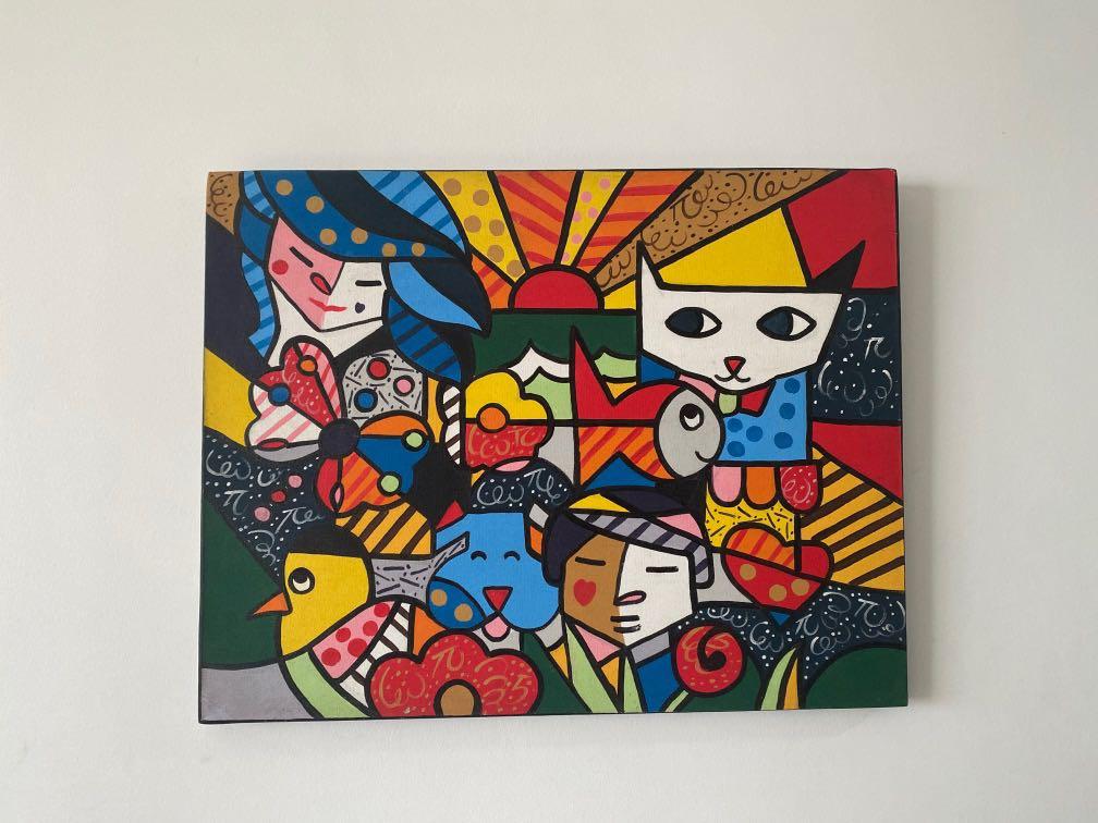 Romero Britto Inspired painting, Hobbies & Toys, Stationery & Craft ...