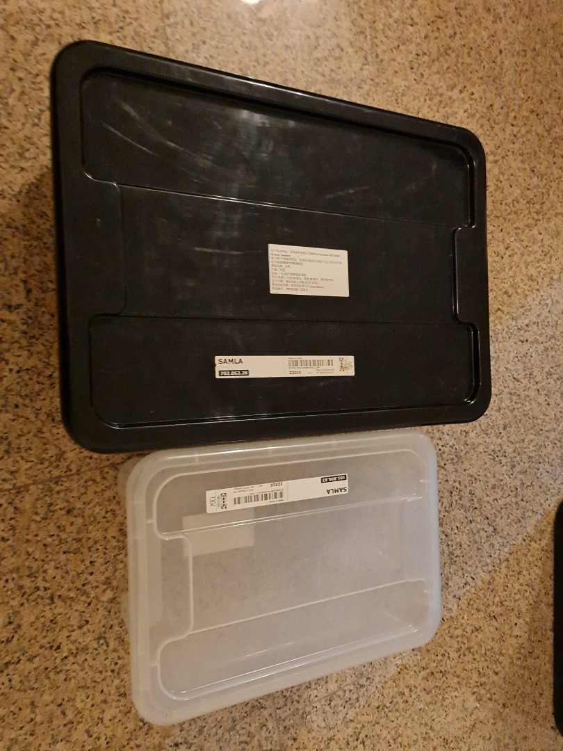 Ikea storage box Samla box with lid x2, Furniture & Home Living, Home ...