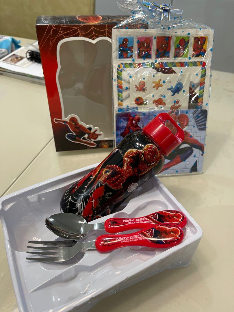 Spider man bottle and cutlery gift set, Babies & Kids, Baby Nursery ...