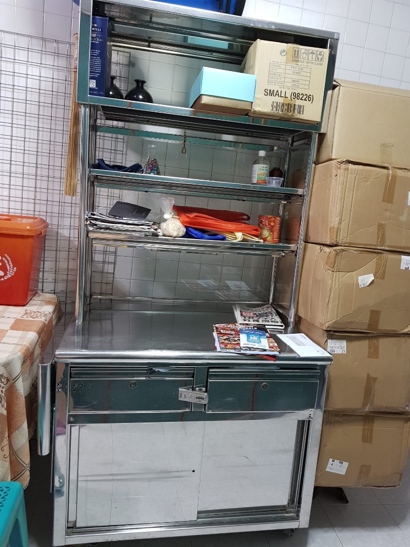 Stainless steel display cabinet, Furniture & Home Living, Furniture ...