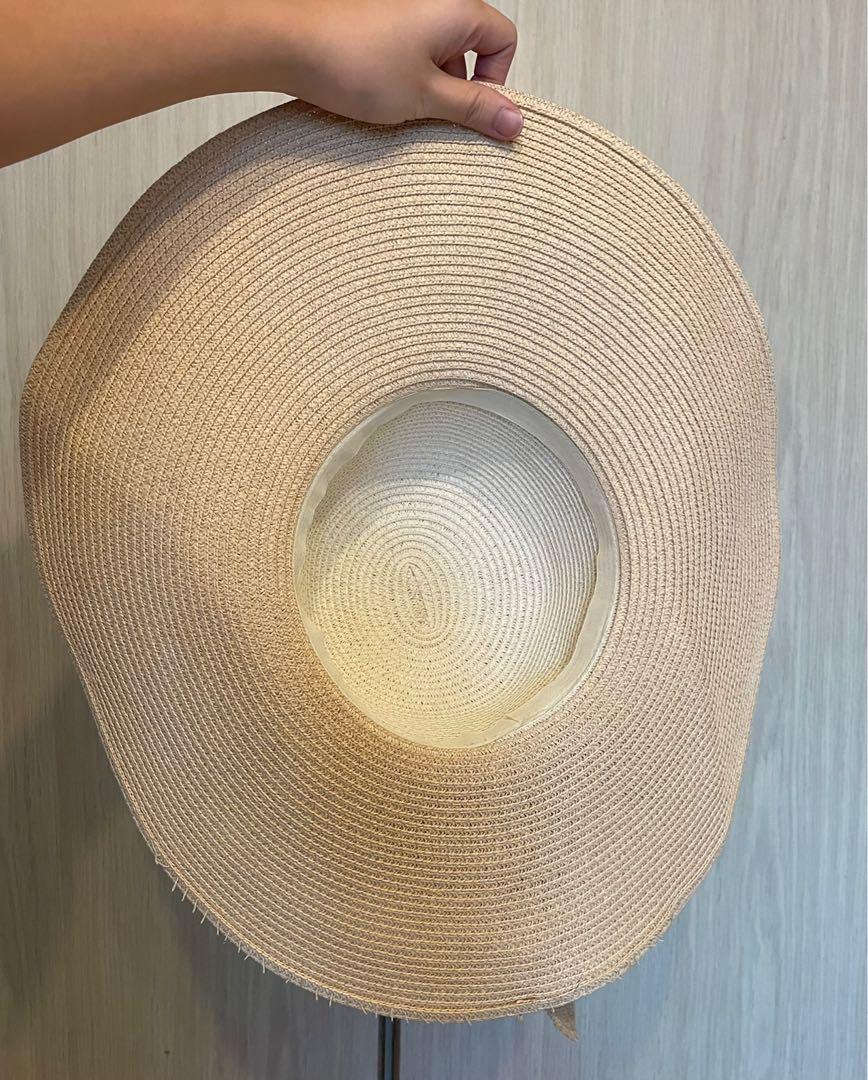 Wide bream Straw Beach Hat, Women's Fashion, Watches & Accessories ...