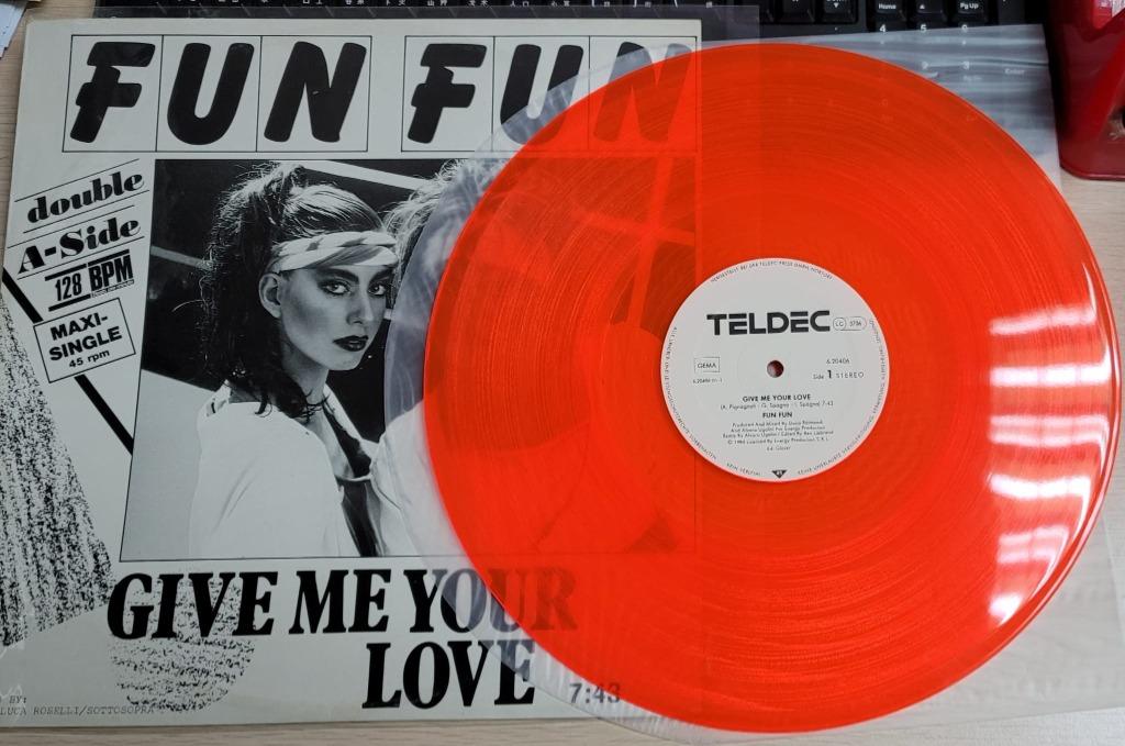LP 黑膠 FUN FUN - GIVE ME YOUR LOVE 1985 MADE IN GERMANY 義大利樂隊 Angela ...