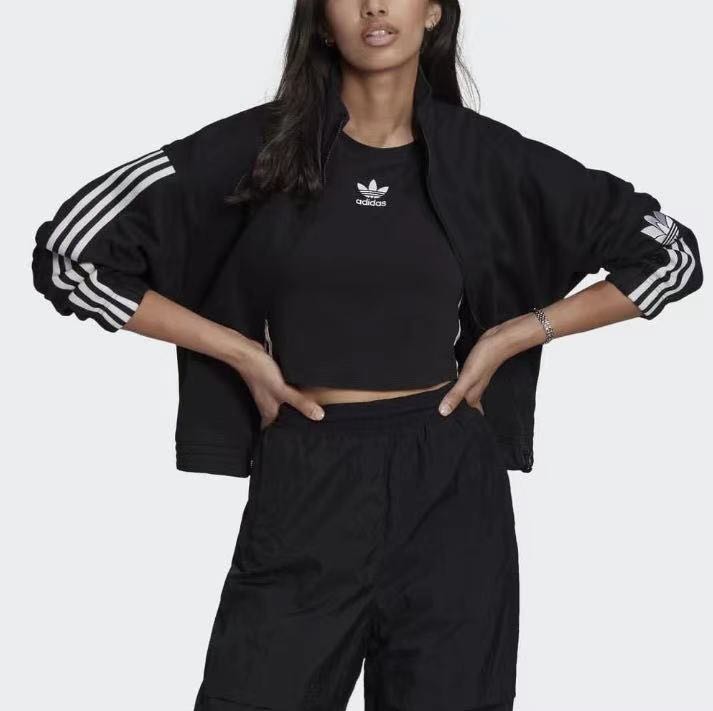 Adidas Originals Adicolor 3d Trefoil Track Jacket Women Black Womens
