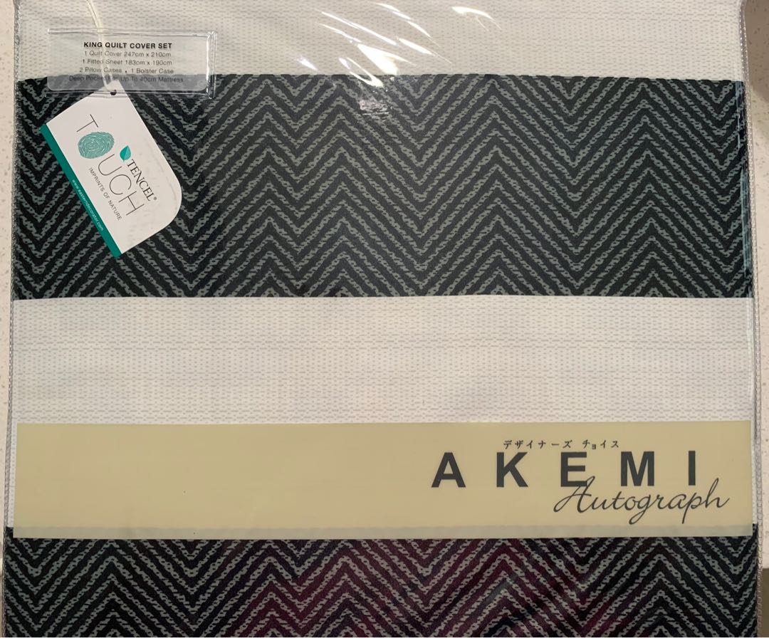 Akemi Autograph Tencel King Quilt cover set, Furniture & Home Living ...