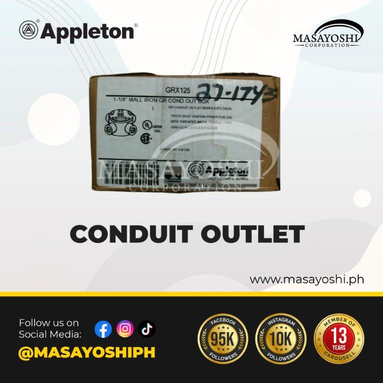 Appleton Conduit Outlet Box Type GRX, 1-1/4" M.I. (EXPL-PROOF) | Model ...