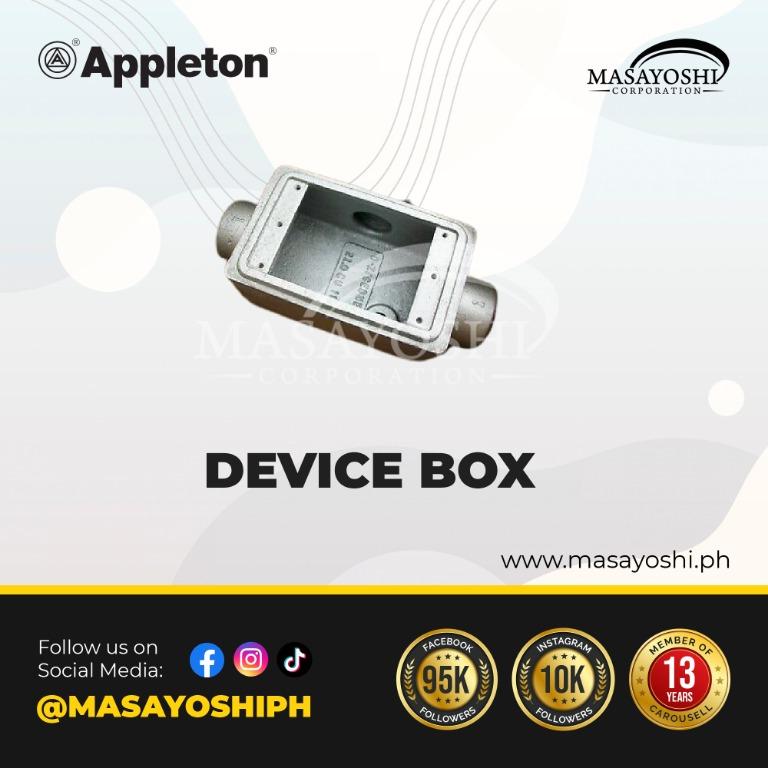 Appleton FS Device Box, 1-Gang, Feed-Thru, Type: FSCT, 1", Malleable ...