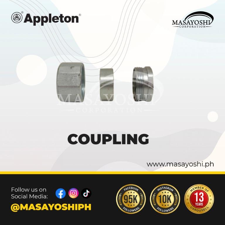 Appleton Rigid Three-Piece Coupling, 3/4", Threaded, Malleable | Model ...