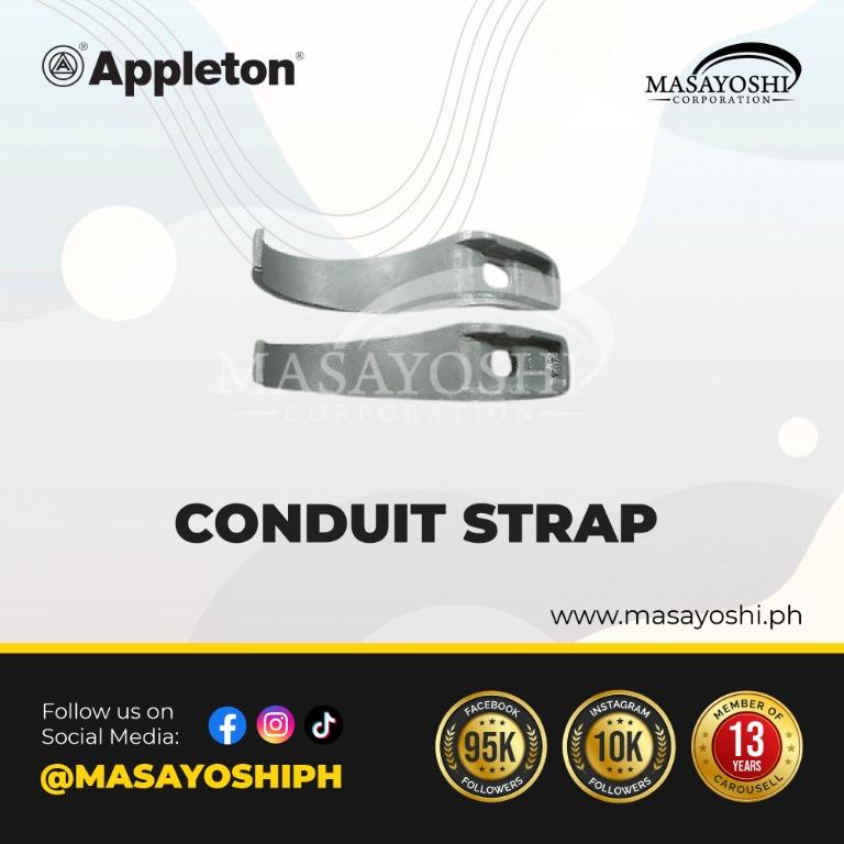Appleton Rigid/IMC Conduit Strap, 1-Hole, 4", Malleable Iron | Model ...