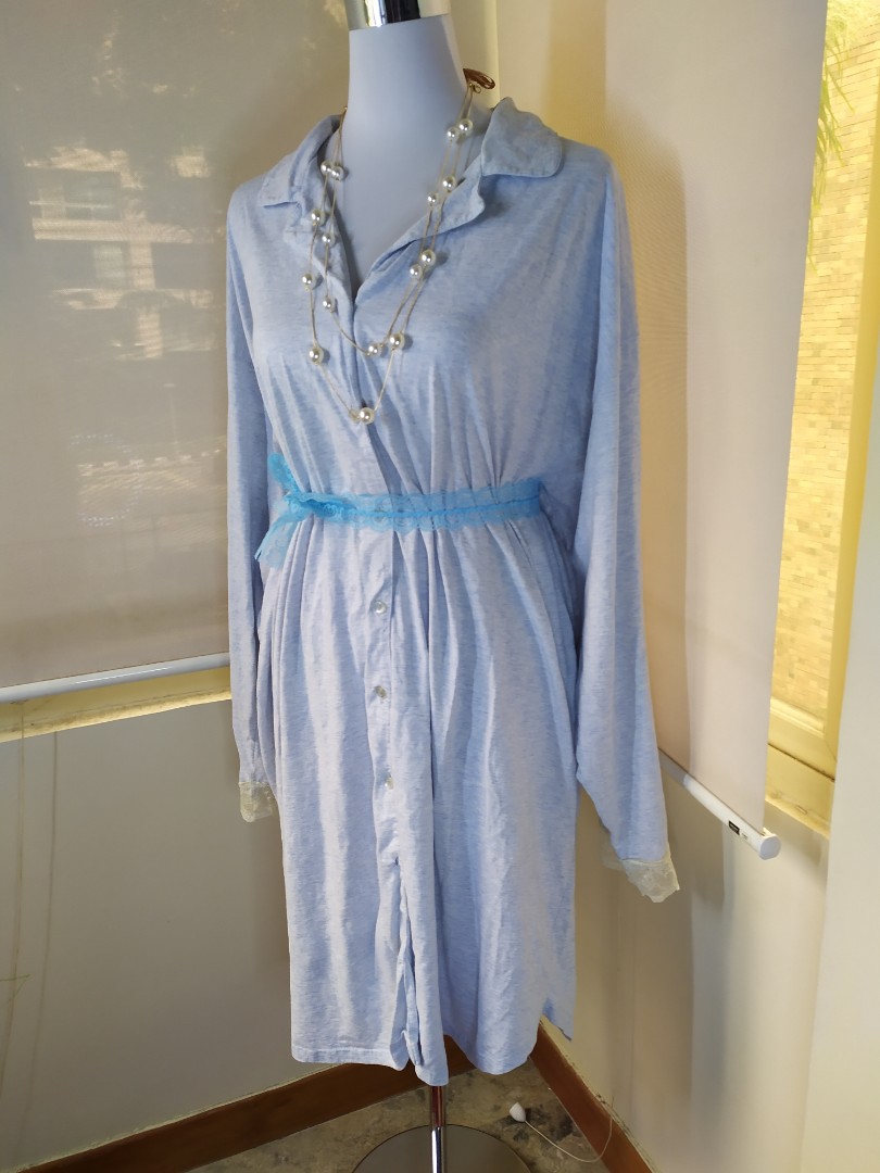 Baby blue pyjamas dress super baggy, Women's Fashion, Dresses & Sets ...