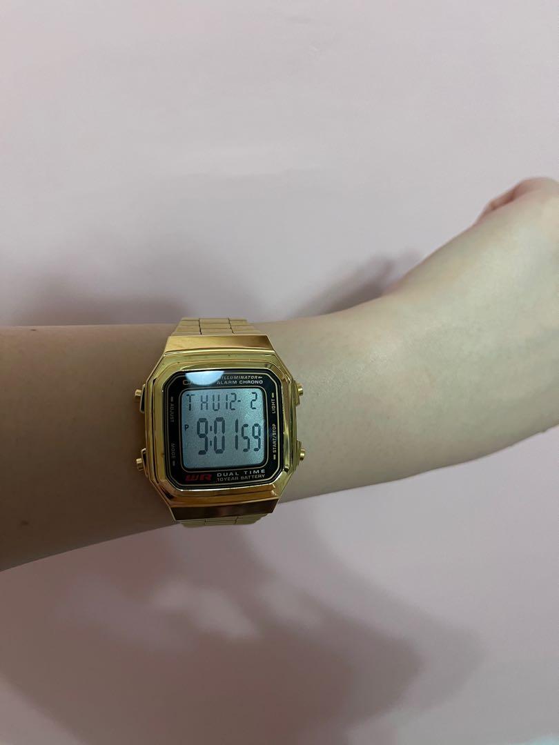 Casio Unisex Gold Watch A178W, Women's Fashion, Watches & Accessories ...