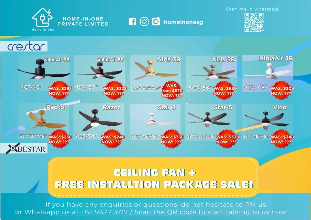 CEILING FAN PACKAGED SALES ACORN BESTAR AEROAIR + BASIC INSTALLATION ...