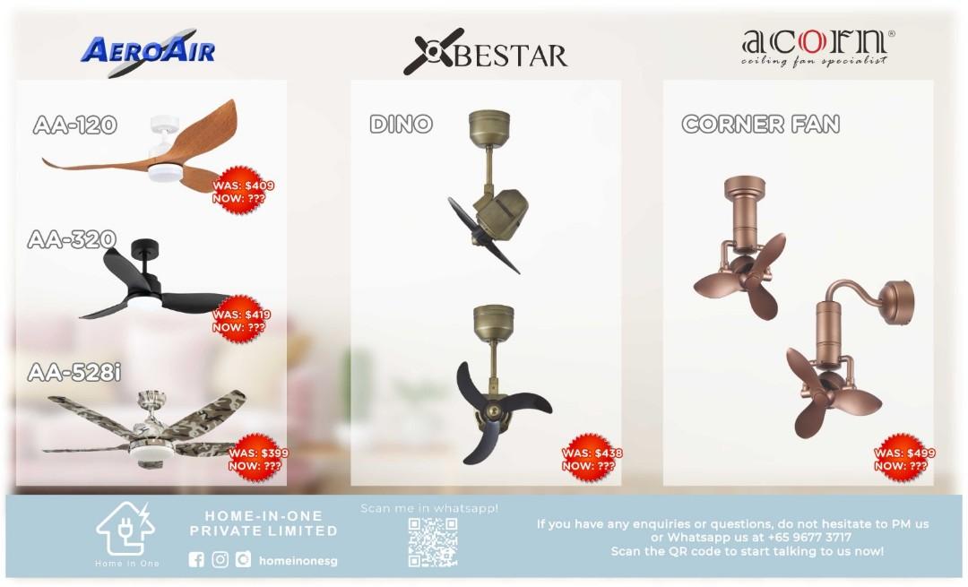 CEILING FAN PACKAGED SALES ACORN BESTAR AEROAIR + BASIC INSTALLATION ...