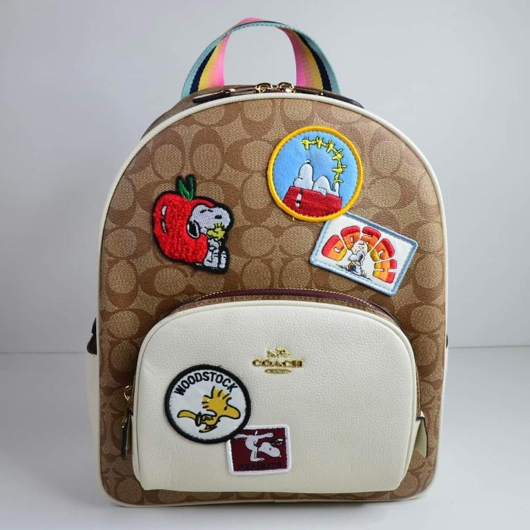 COACH X PEANUTS COURT BACKPACK IN SIGNATURE CANVAS WITH VARSITY PATCHES ...