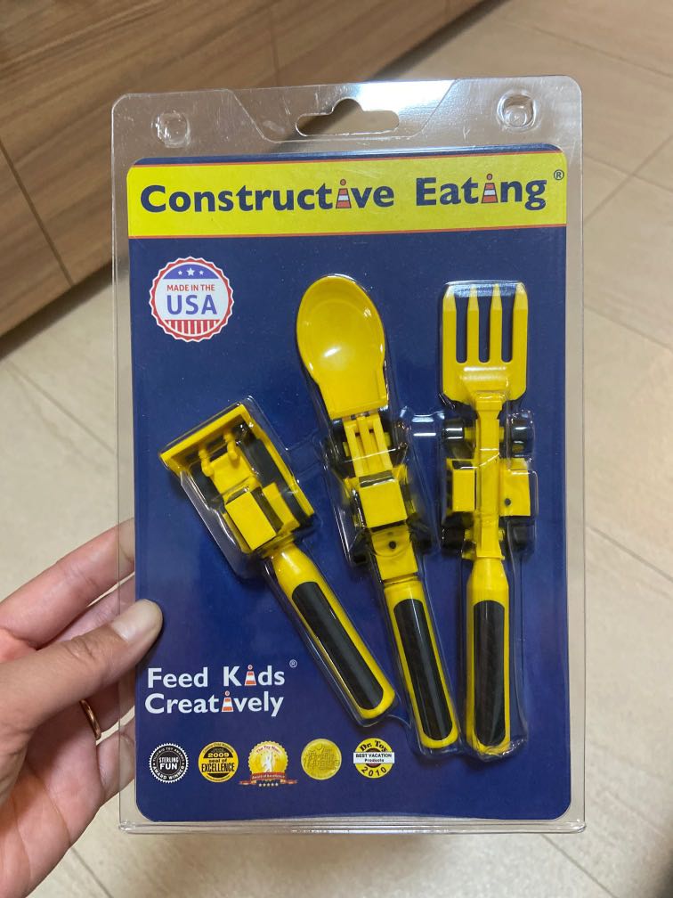 Constructive Eating Fork and Spoon Set, Babies & Kids, Nursing ...
