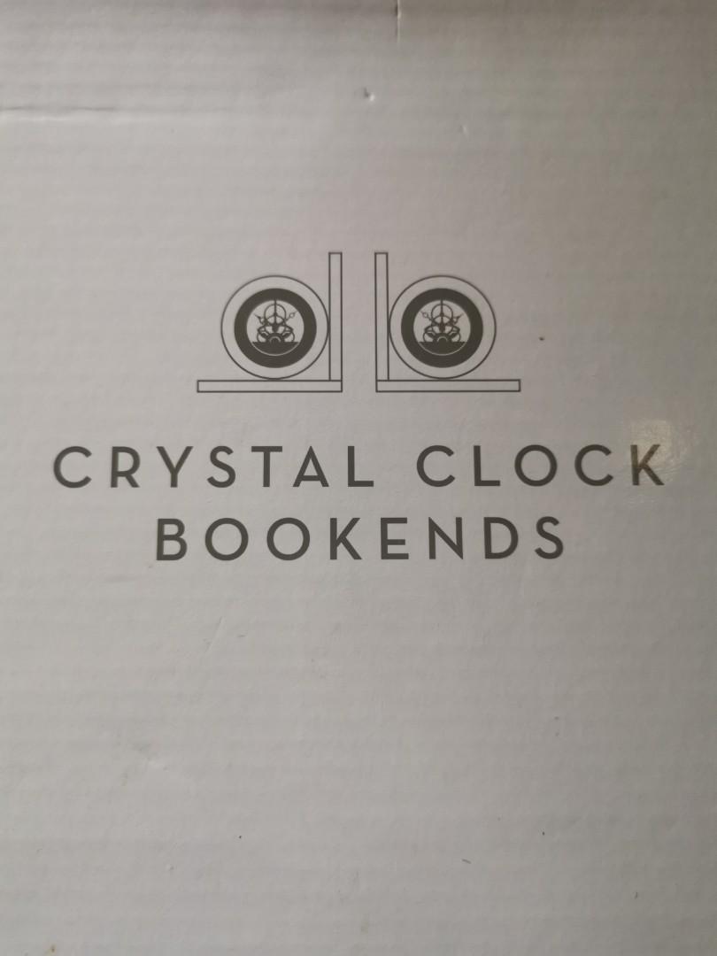 Crystal Clock Bookends, Furniture & Home Living, Home Decor, Clocks on ...