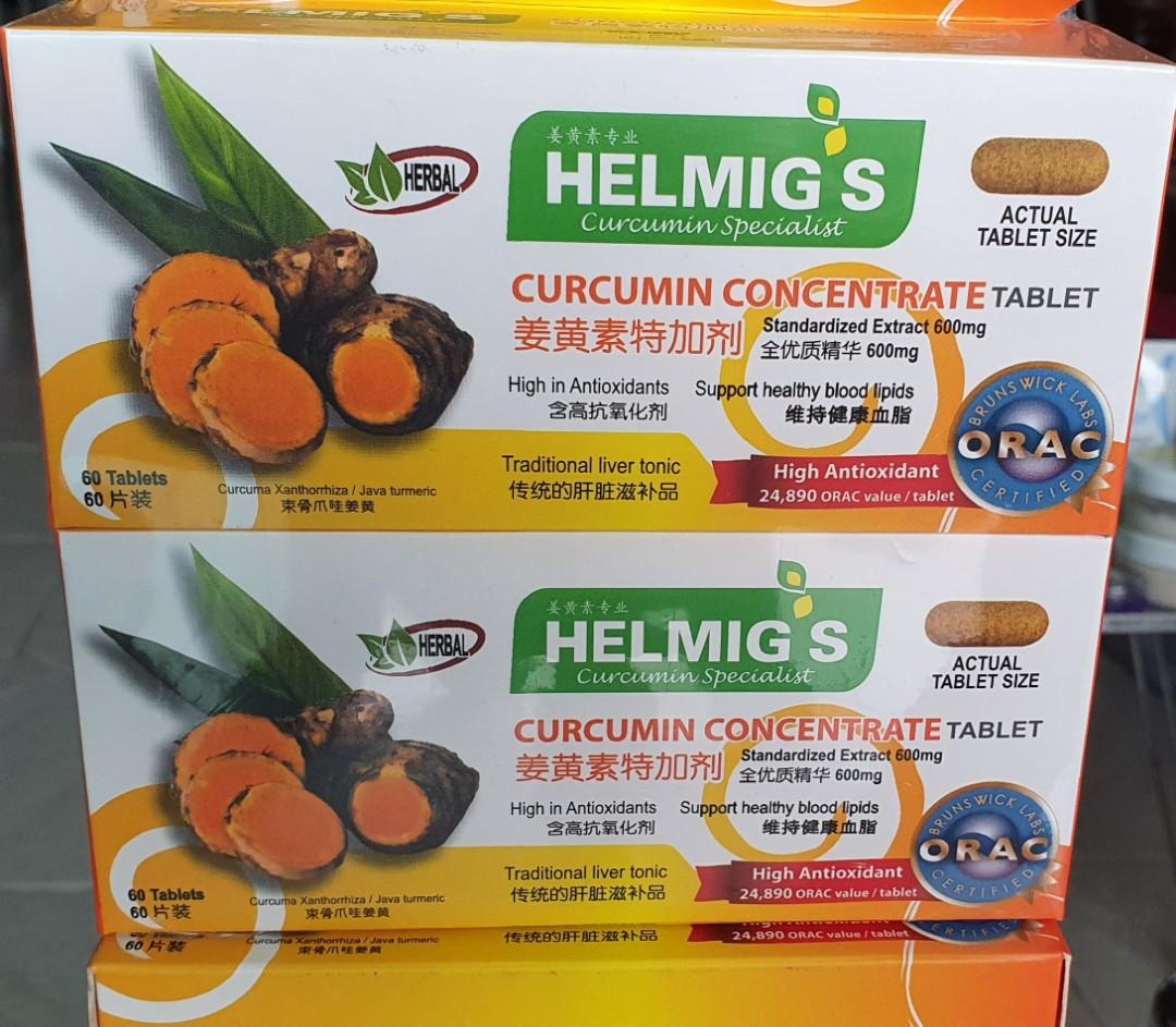 Helmig's Curcumin Concentrate Tablet, Health & Nutrition, Health ...