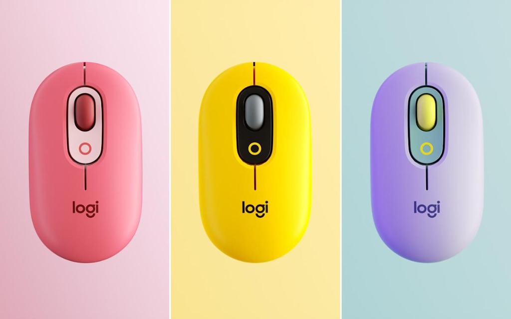Logitech POP Wireless Mouse with Emoji Button Function (Pink/Yellow ...