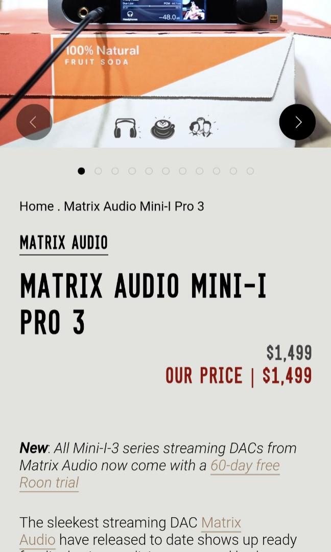 MATRIX AUDIO MINI-I PRO 3 DAC, Audio, Soundbars, Speakers & Amplifiers ...
