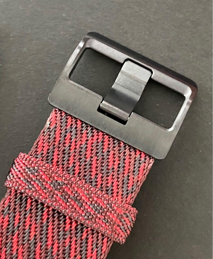 New & Original Garmin QuickFit 22mm Heathered Red Nylon watch band ...